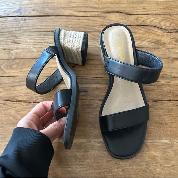 Mossimo Supply Co. | Shoes | Mossimo Black Slides Sandal Woven Block ...